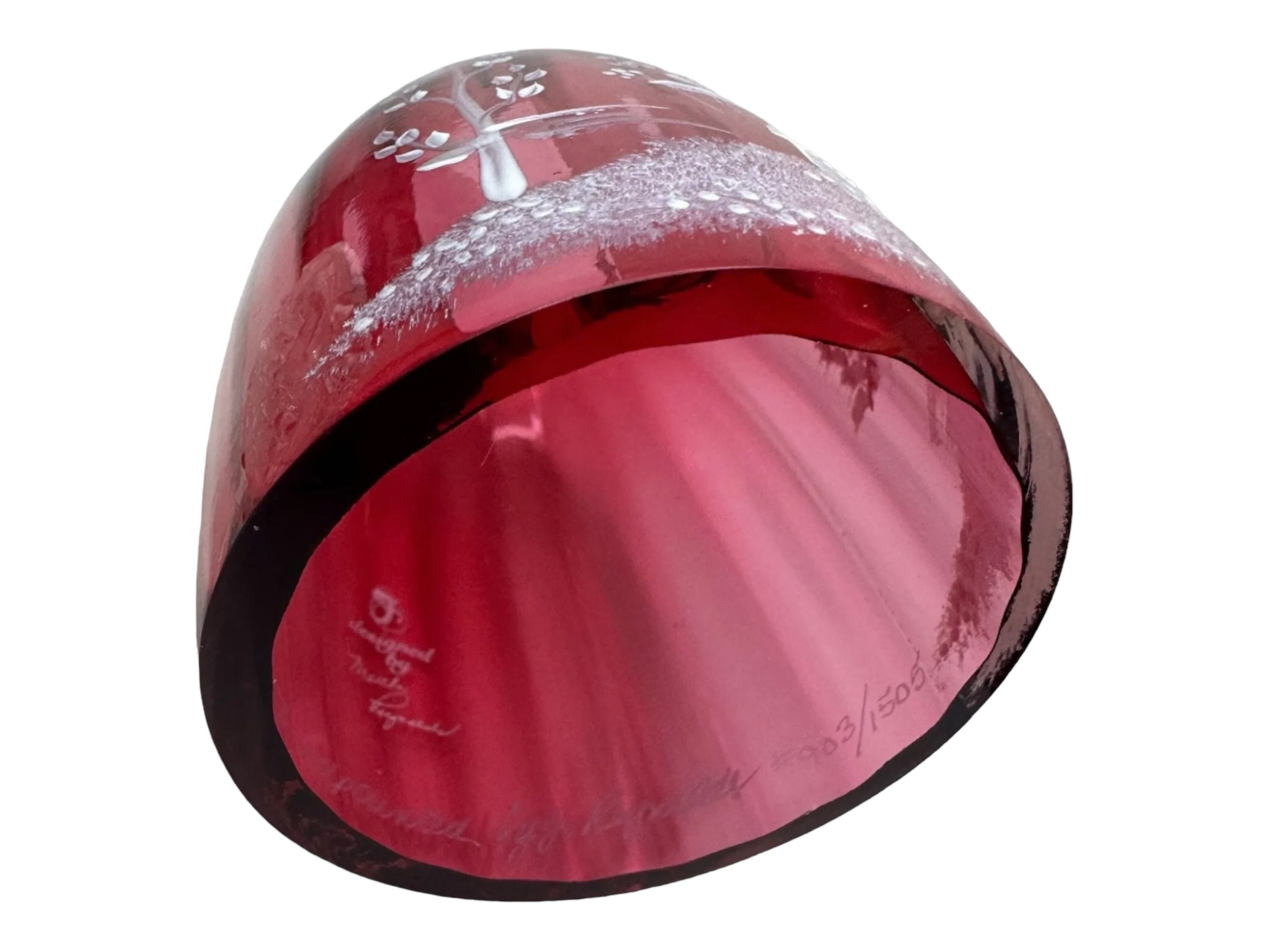 Fenton Glass Cranberry Fairy Light Lamp Hand Painted by Jo - Etsy