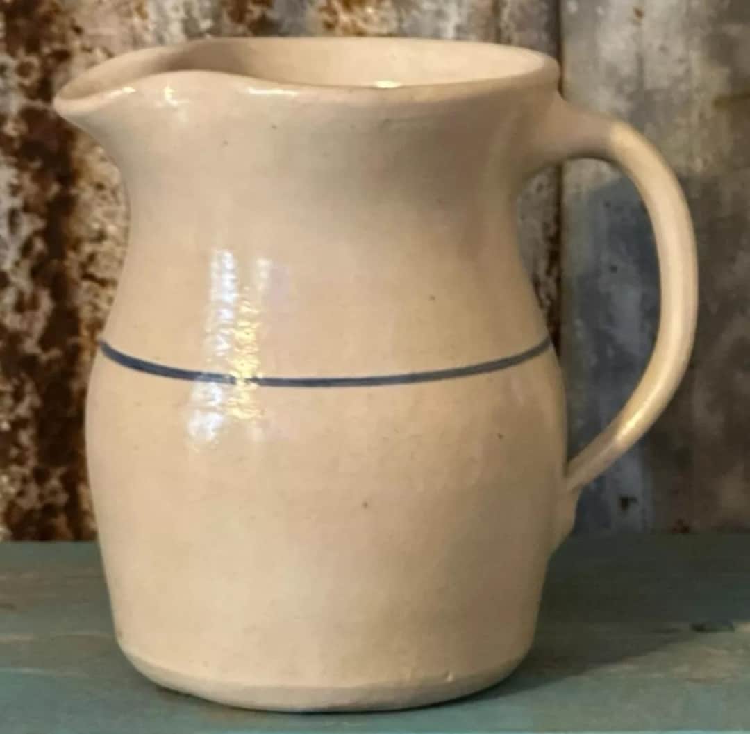 Hand Turned Red River Pottery Stoneware Crock Small Pitcher - Etsy