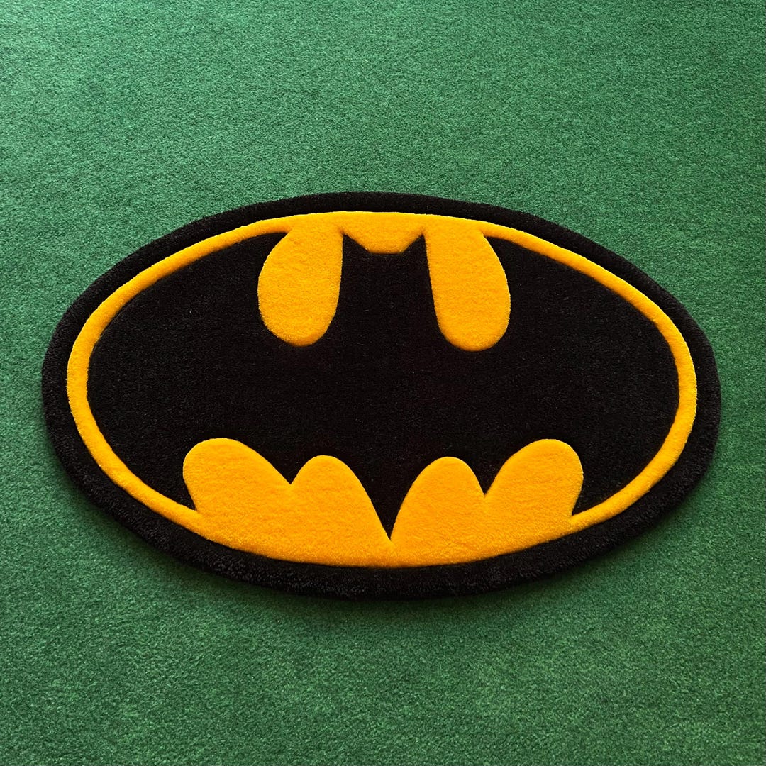 Batman Logo Rug | Handmade Tufted Batman Rug | Tufting Rug | Aesthetic ...