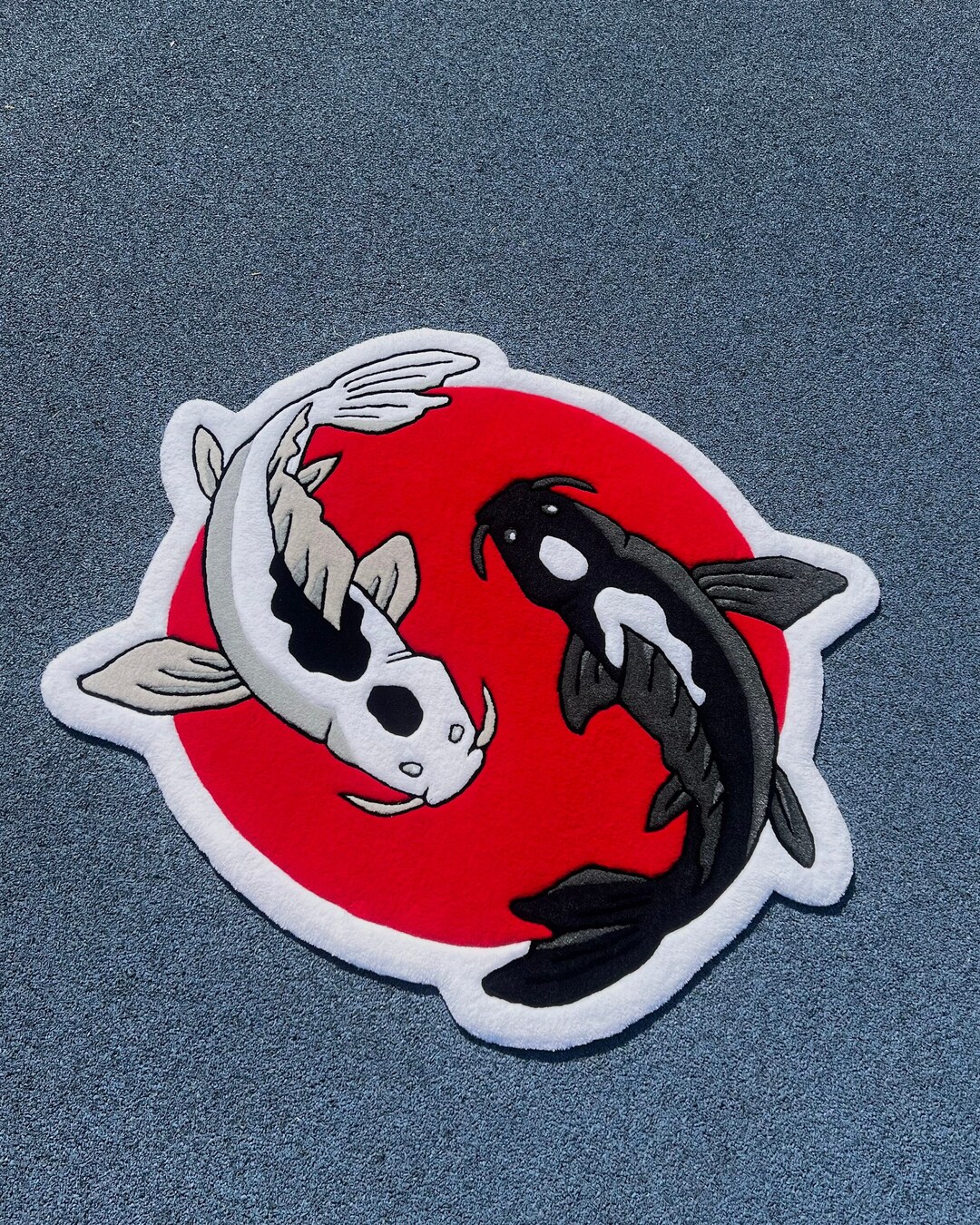 Koi Fish Tufted Rug Handmade Rug Tufting Ying Yang Rug - Etsy