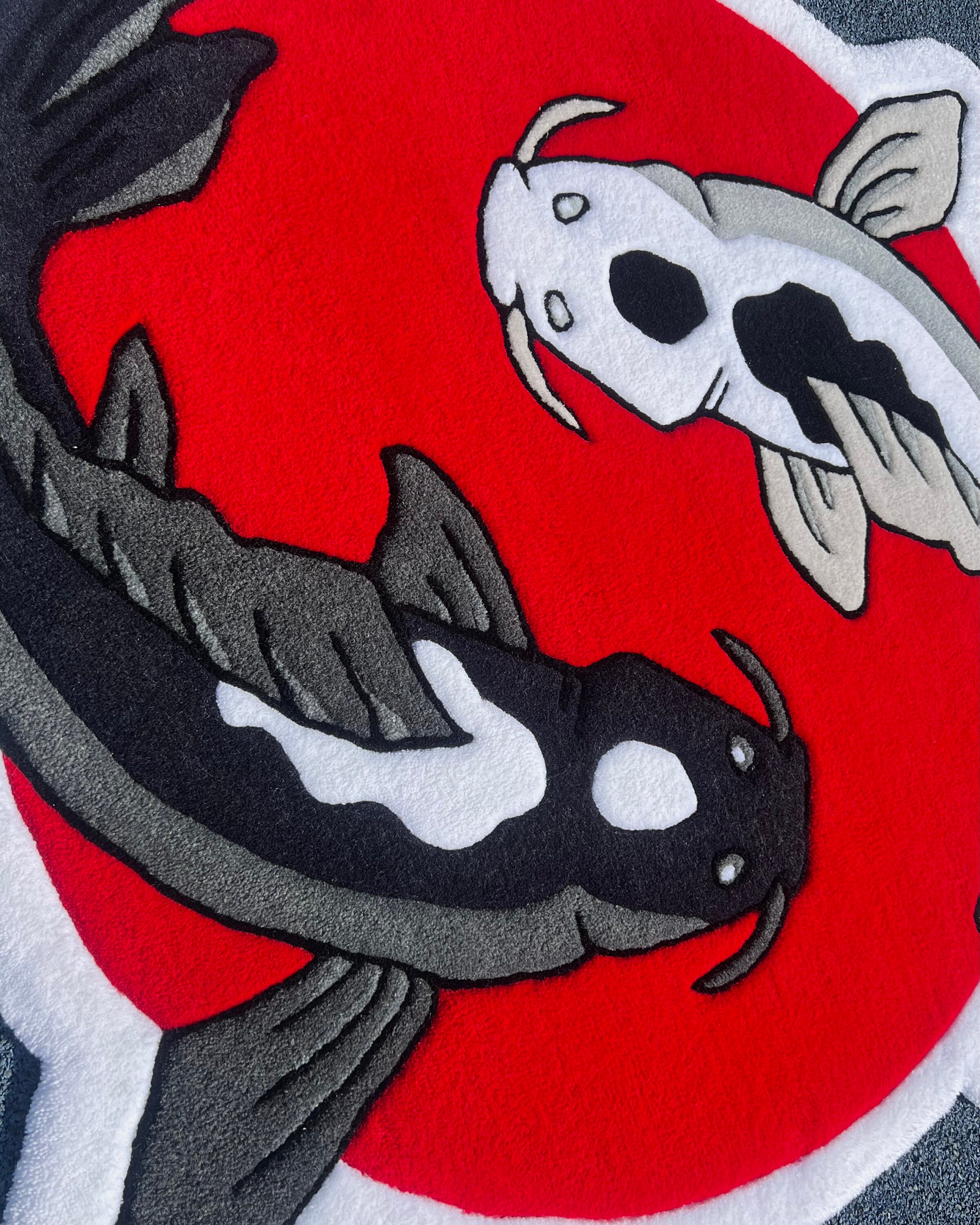 Koi Fish Tufted Rug Handmade Rug Tufting Ying Yang Rug - Etsy