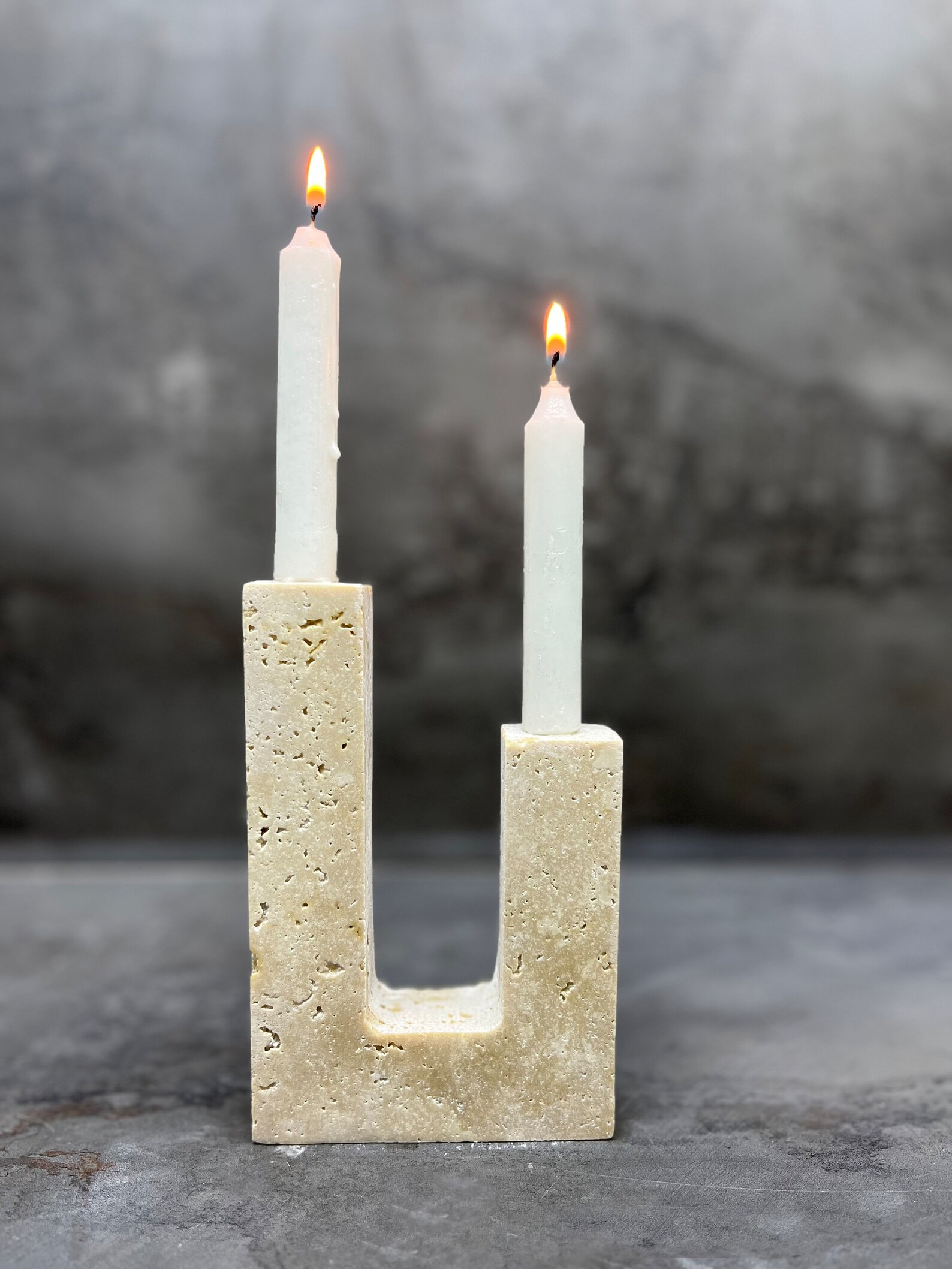 Travertine Marble Candle Stick Holder, Unique Marble, Decorative Holder ...