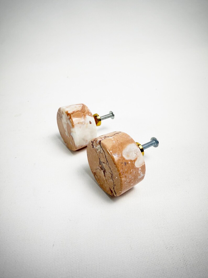 Pink Marble Cabinet Knob, Modern Gold Dresser Wardrobe Handles Knobs ...