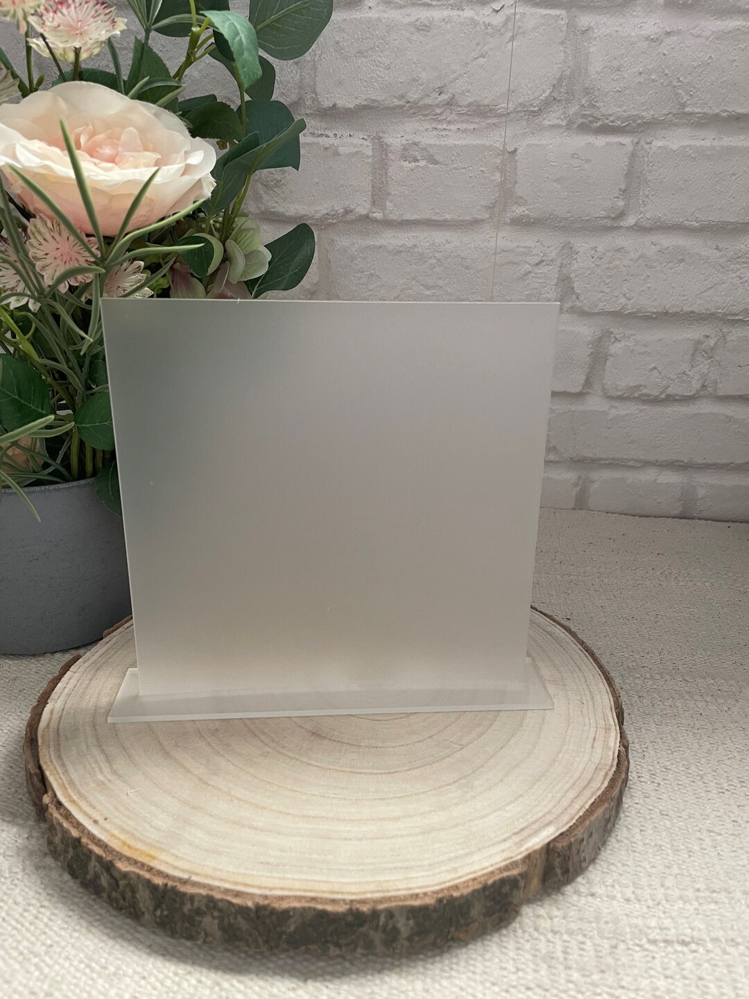 Frosted Square Table Plaque With Stand - Etsy