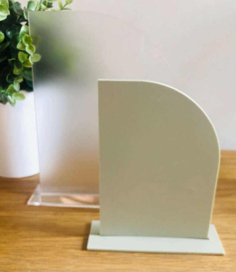 Acrylic Blank Half Arch Table Plaque Sign. Perfect for Weddings, Social ...