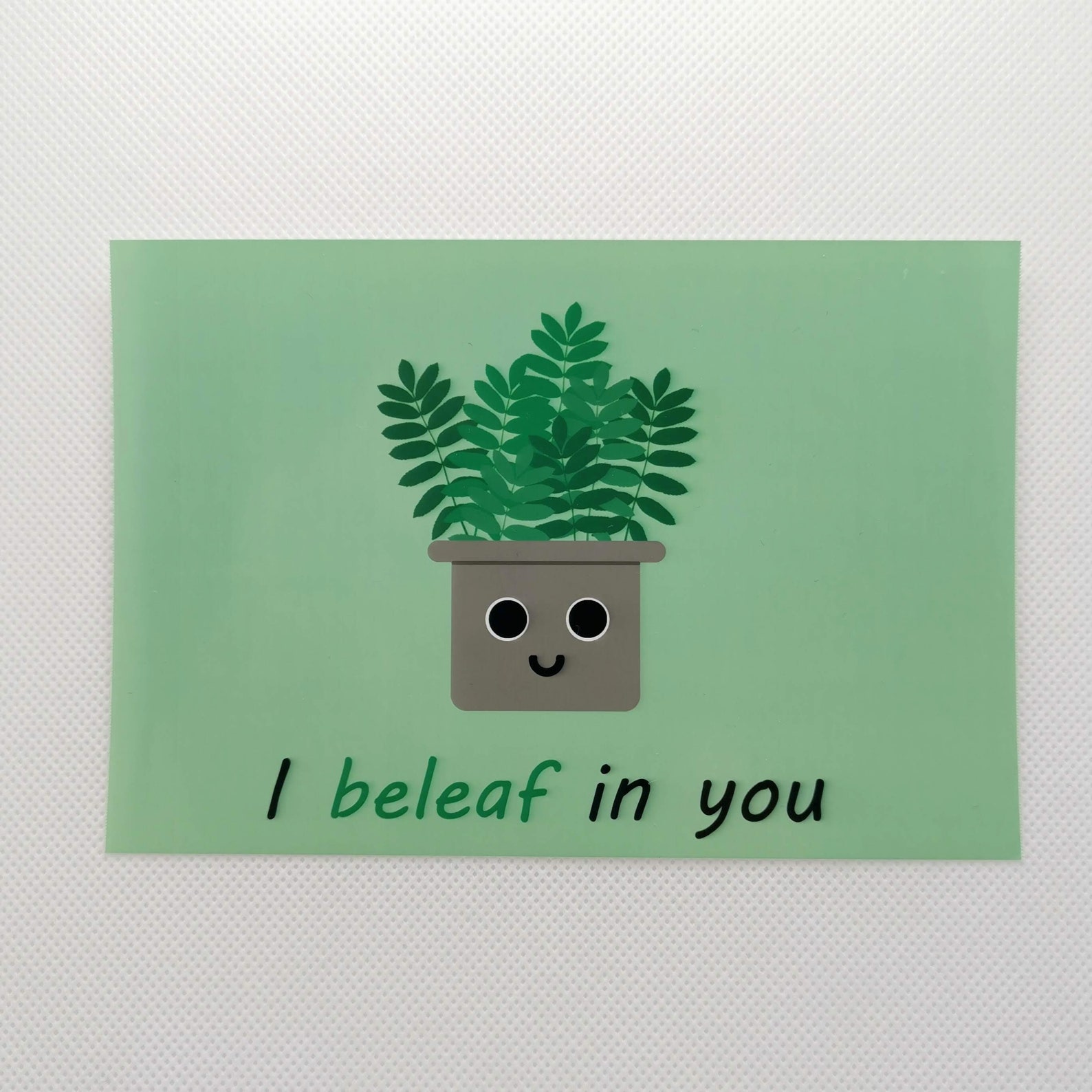 I Beleaf in You Uplifting Card Postcard Print. Postcard Sets | Etsy