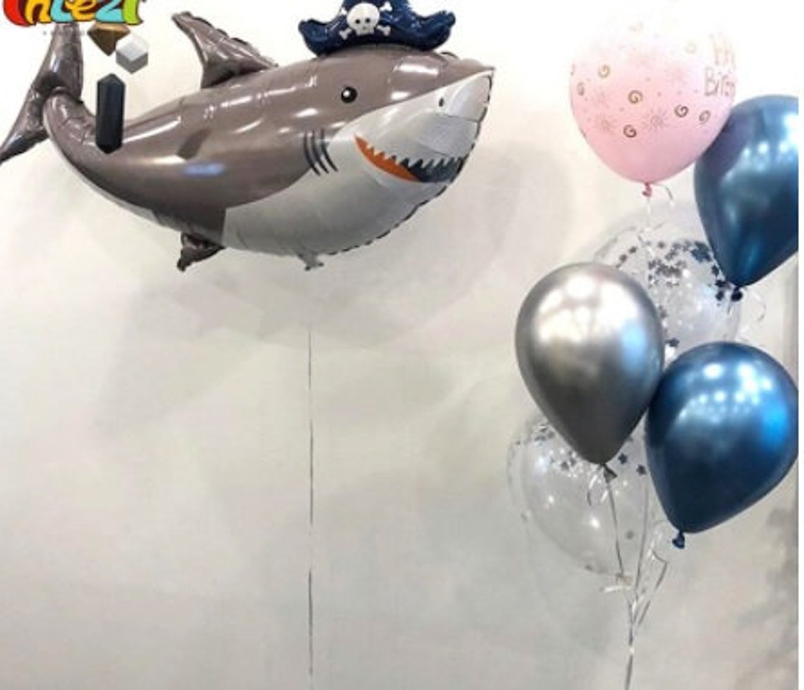 Shark Balloons, Shark Party Decor, Baby Shark, Shark Themed Birthday ...