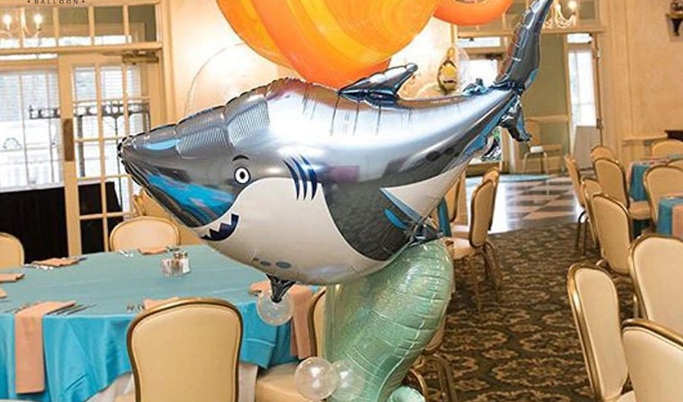 Shark Balloons, Shark Party Decor, Baby Shark, Shark Themed Birthday ...