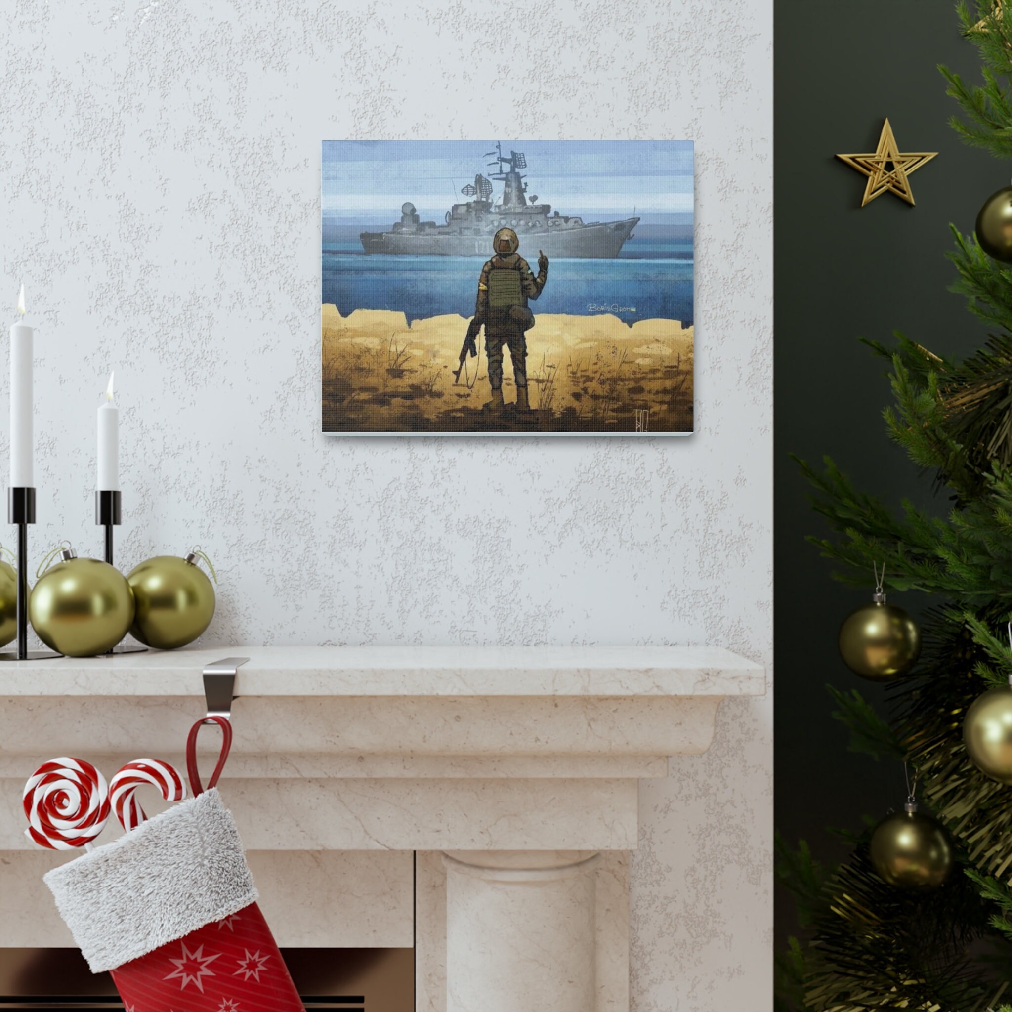 Russian Warship Stamp Ukraine Canvas, Russian Warship Go F Yourself ...