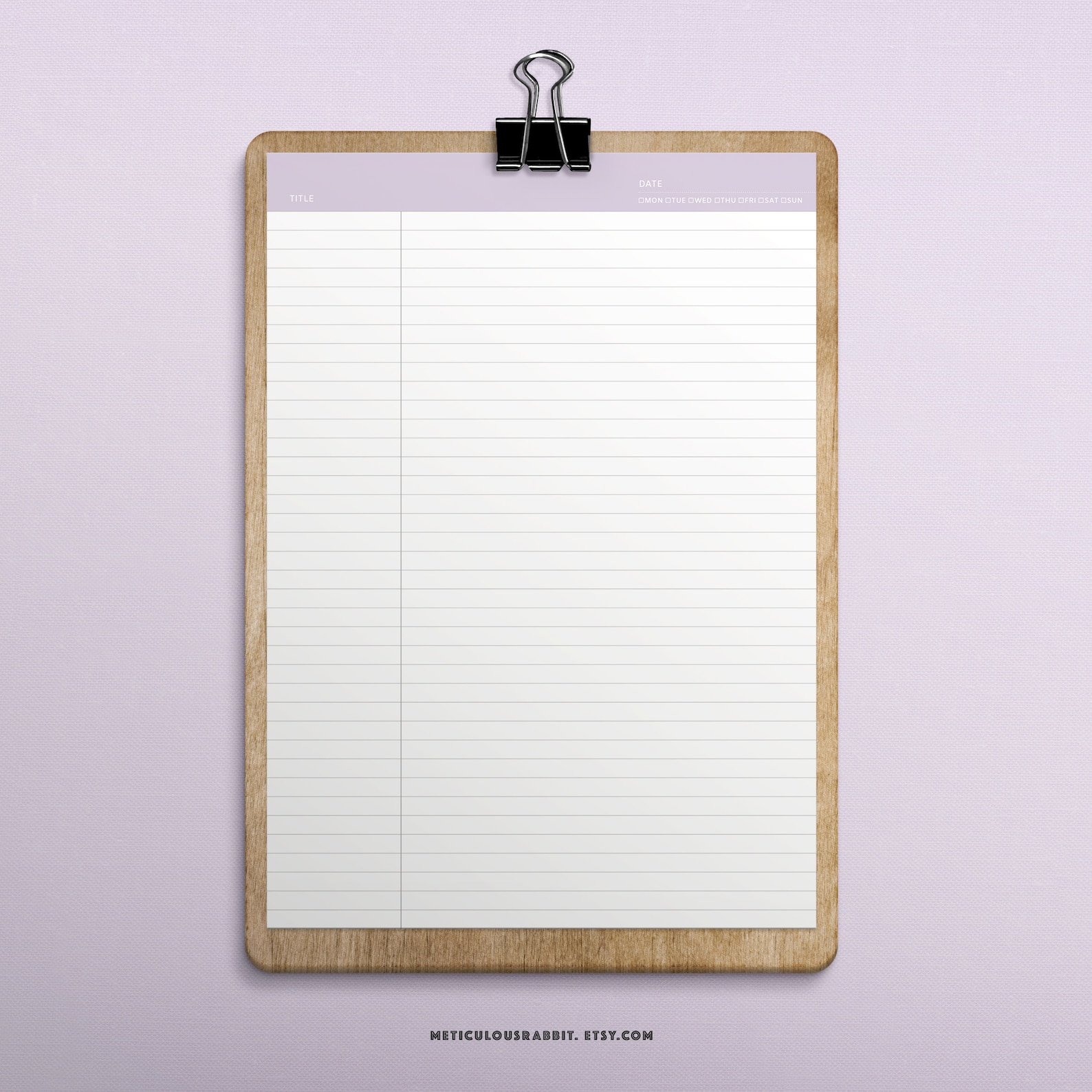 Lined Notes Printable Lined Paper Study Note Template | Etsy