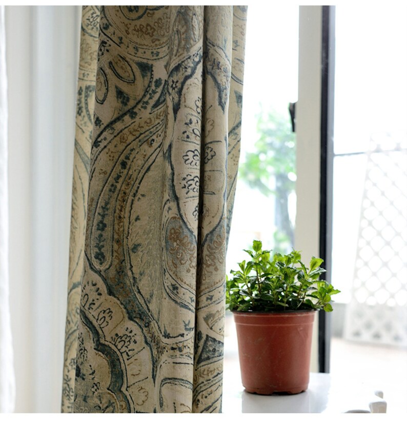 Modern European Style Printed Curtains Polyester Cotton Drapes - Etsy