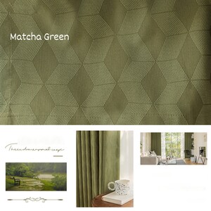 Chenille Geometric Pattern High Shading Curtains for Living Dining Room ...