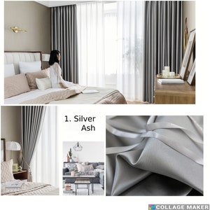 12 Colors Luxury Silk High Shading Curtains for Living Room Bedroom ...