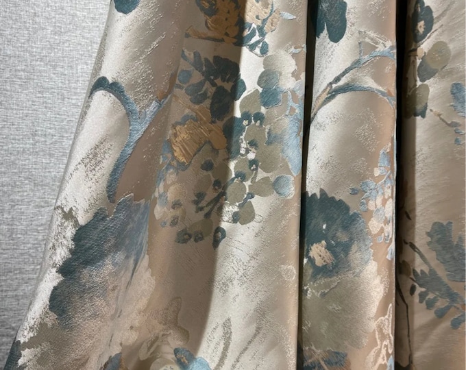 New Light Luxury Abstract Floral Pattern Curtains Satin Jacquard ...