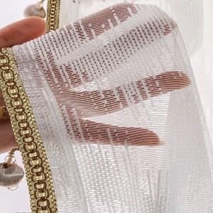 Modern Geometric White Sheer Curtains for the Living Room - Etsy