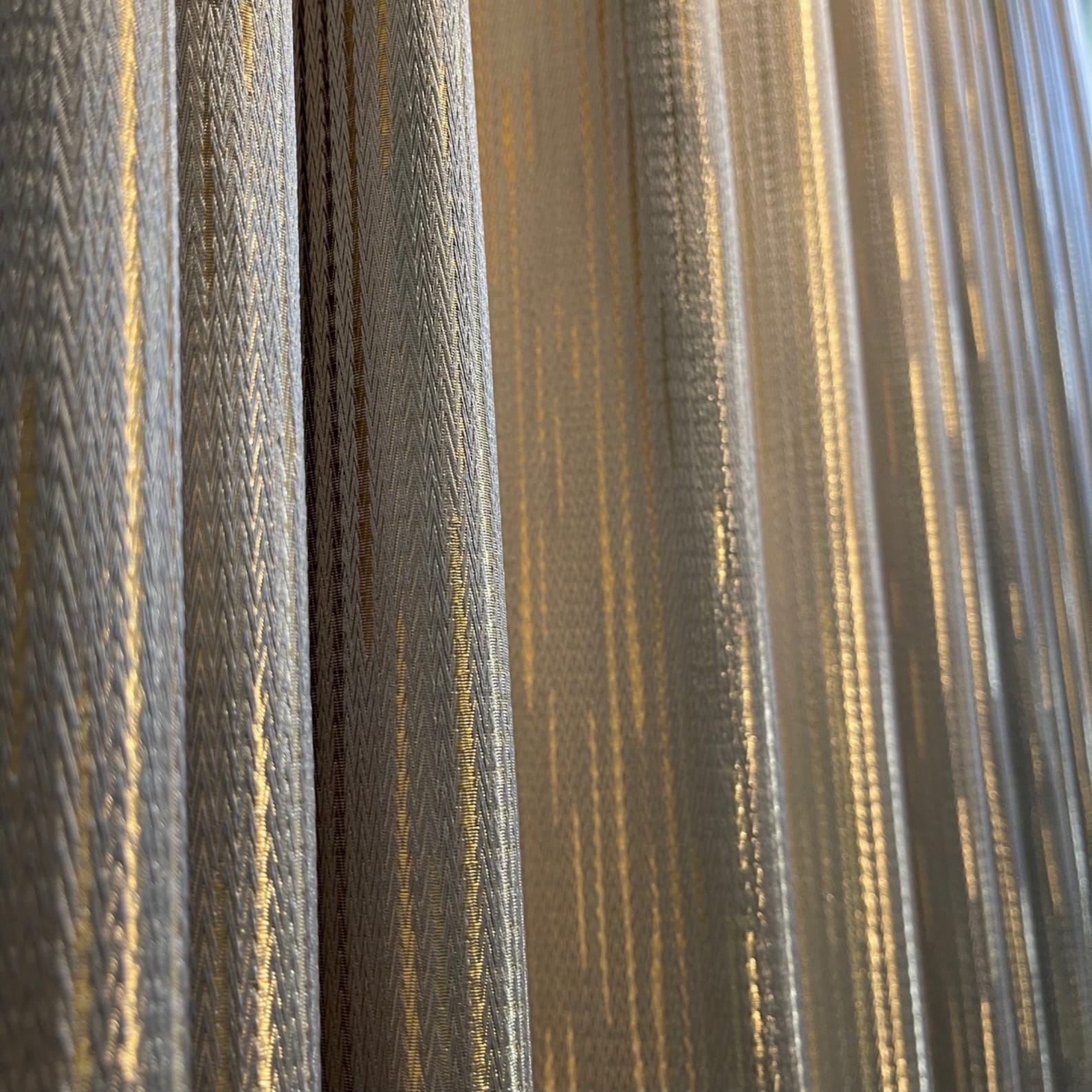 Luxury Gold Vertical Stripes High-end Curtains for Living Room Texture ...
