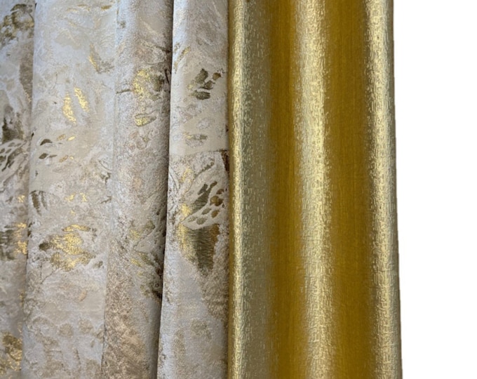 Luxury Gold Beige Abstract High-end Curtains for Living Room Bedroom ...