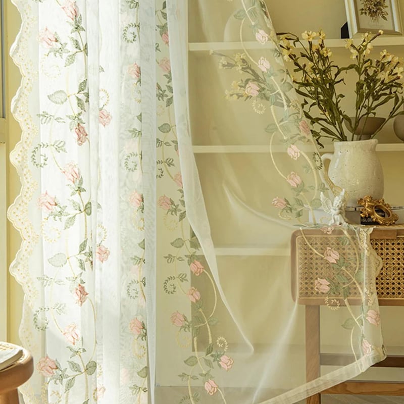 Embroidered Curtains - Etsy