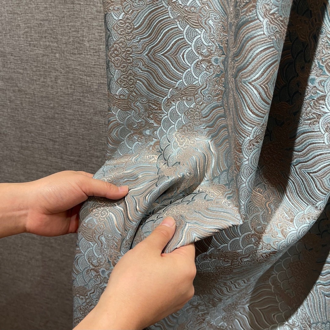 Classical Chinese Style Embossed Luxury Gray Bronzing Jacquard ...