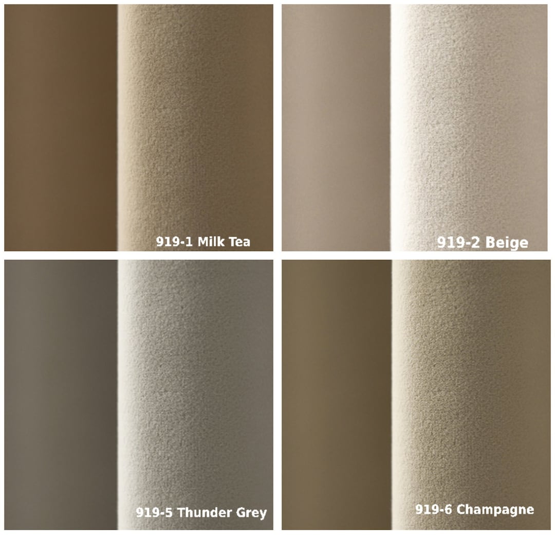 Beige Shades of Full Blackout New Cashmere Wool Velvet Insulation ...