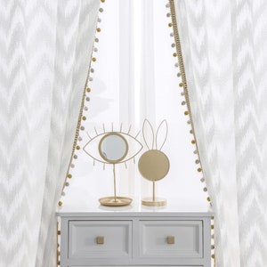 Modern Geometric White Sheer Curtains for the Living Room - Etsy