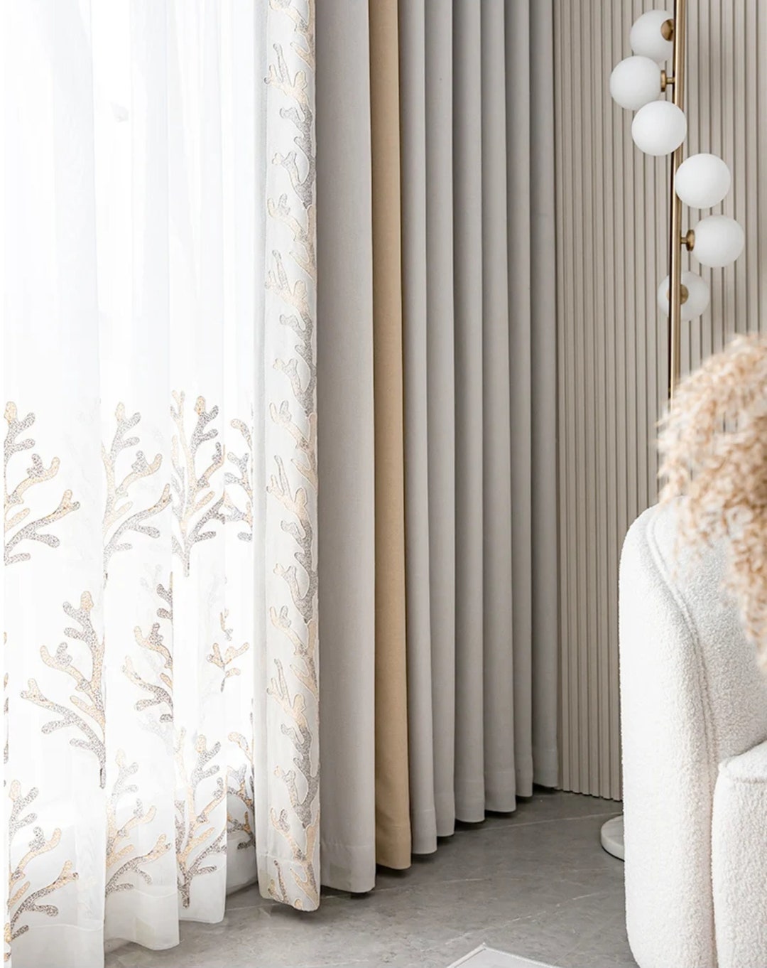 Minimalist Modern Simple Style Curtains for Living Dining Room Bedroom ...