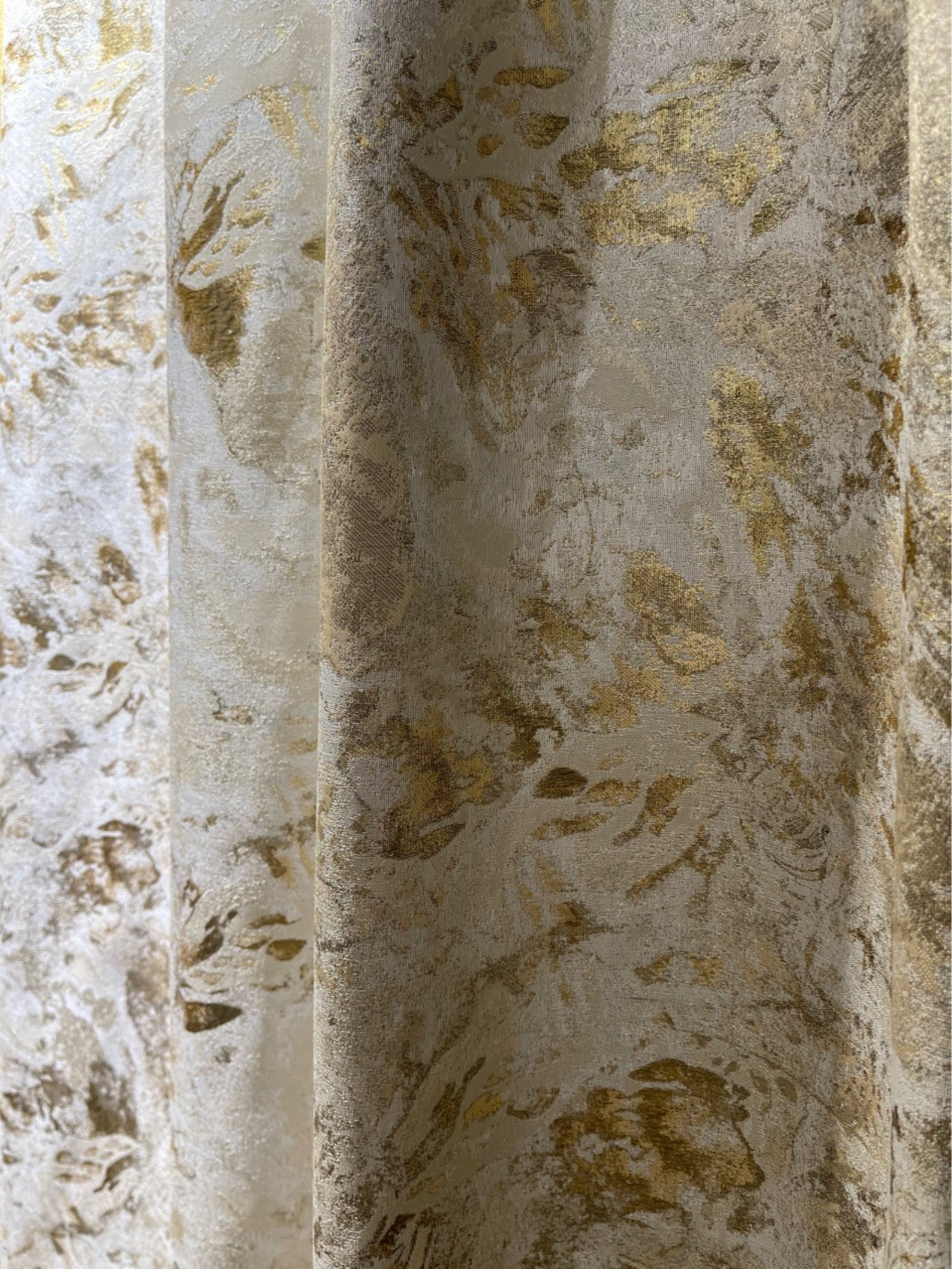 Luxury Gold Beige Abstract High-end Curtains for Living Room Bedroom ...