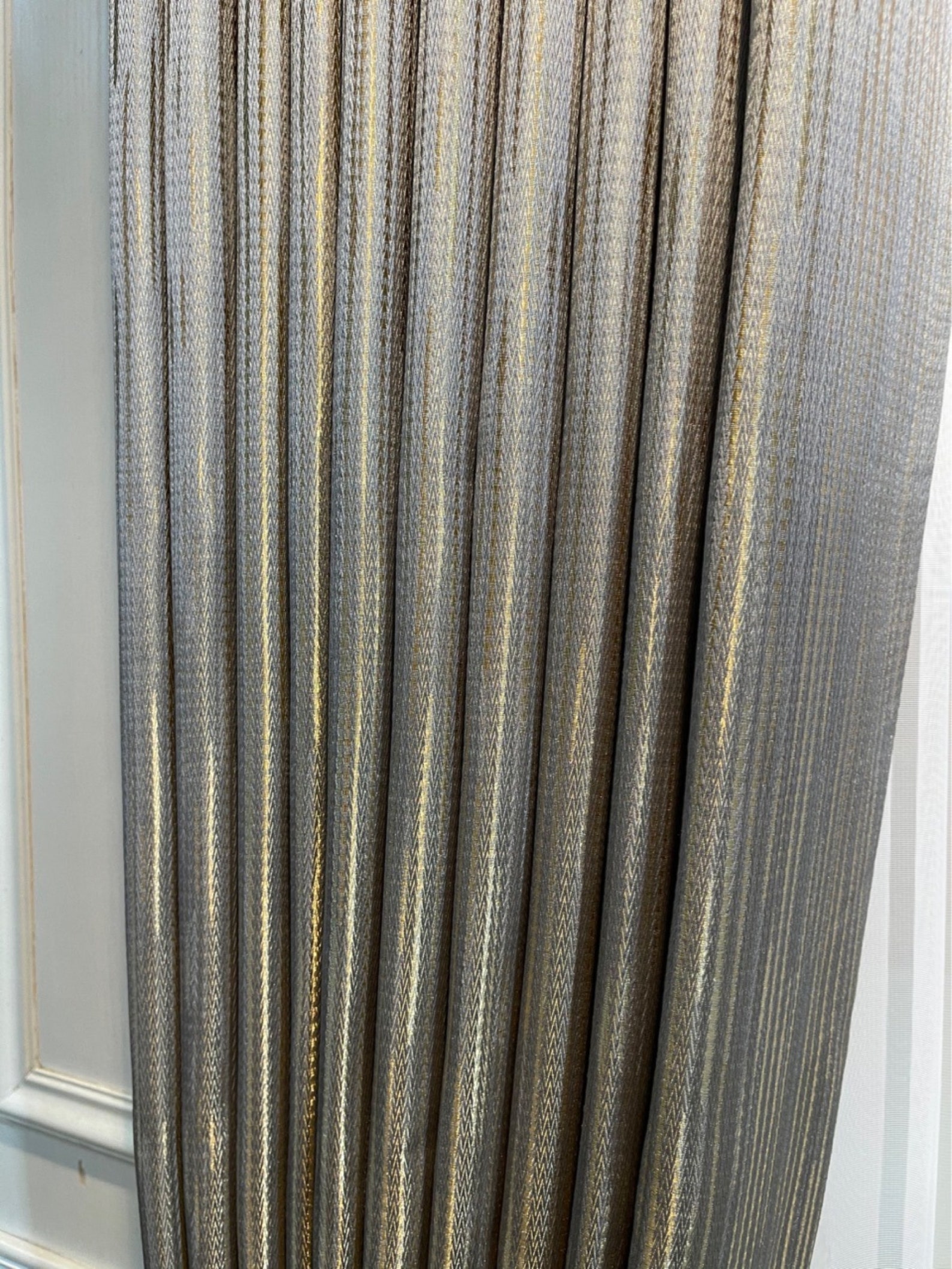 Luxury Gold Vertical Stripes High-end Curtains for Living Room Texture ...