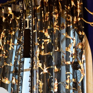 High Quality Luxury Upscale Velvet Bronzing Neoclassical Curtain Black ...