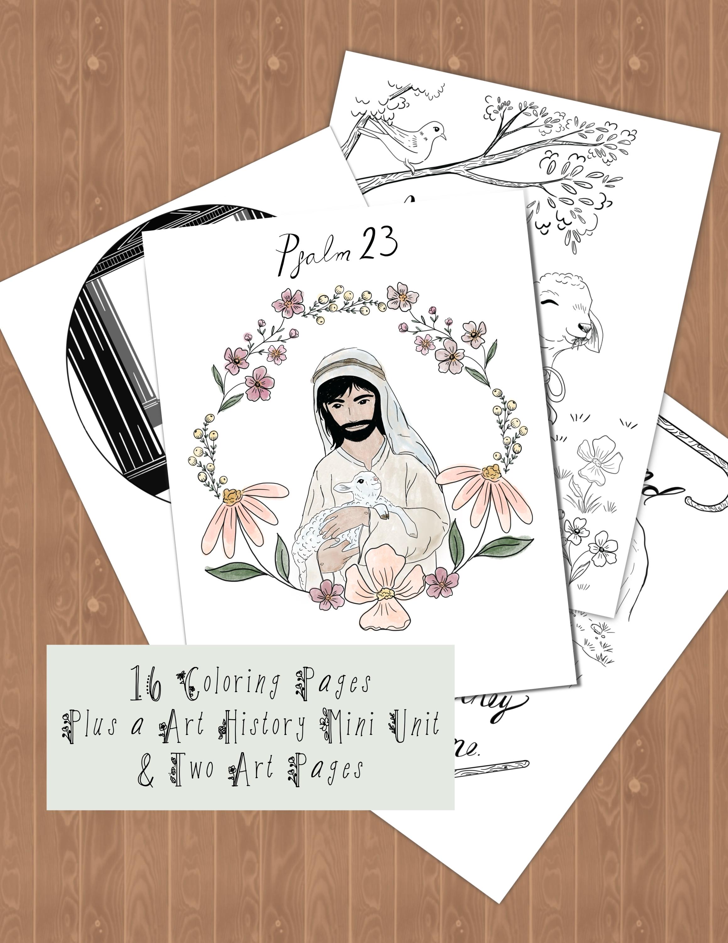Psalm 23 Coloring Pages Cute Lamb Good Shepherd Art History Unit Art ...