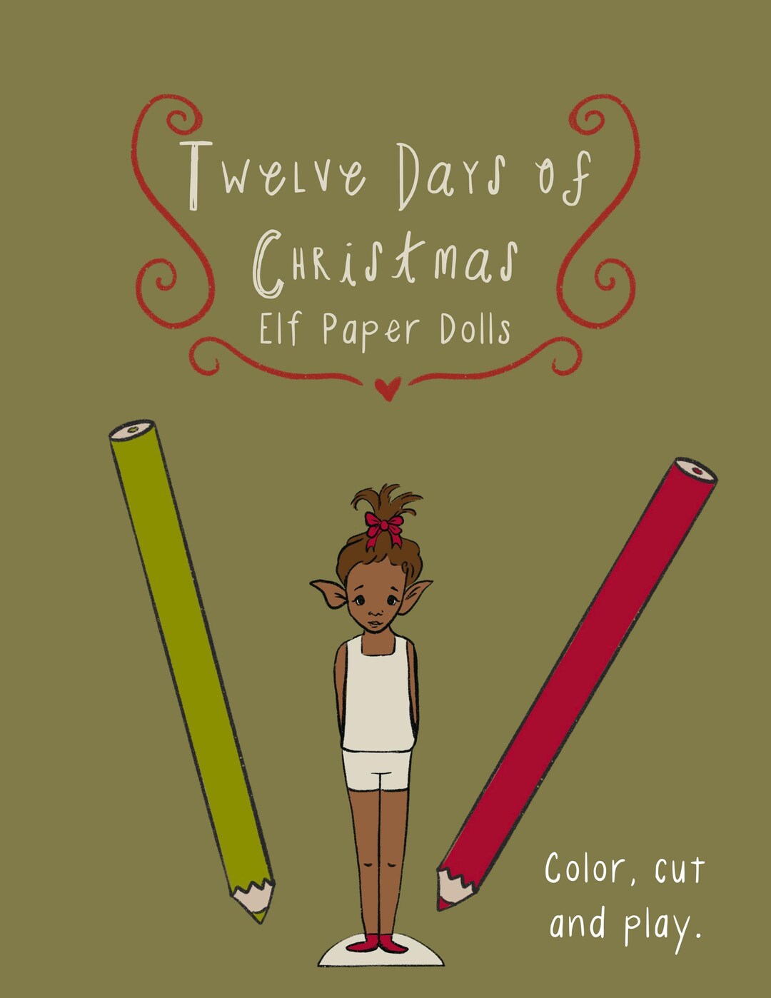 Christmas Elf Paper Dolls Color and Cut Paper Playset - Etsy Australia