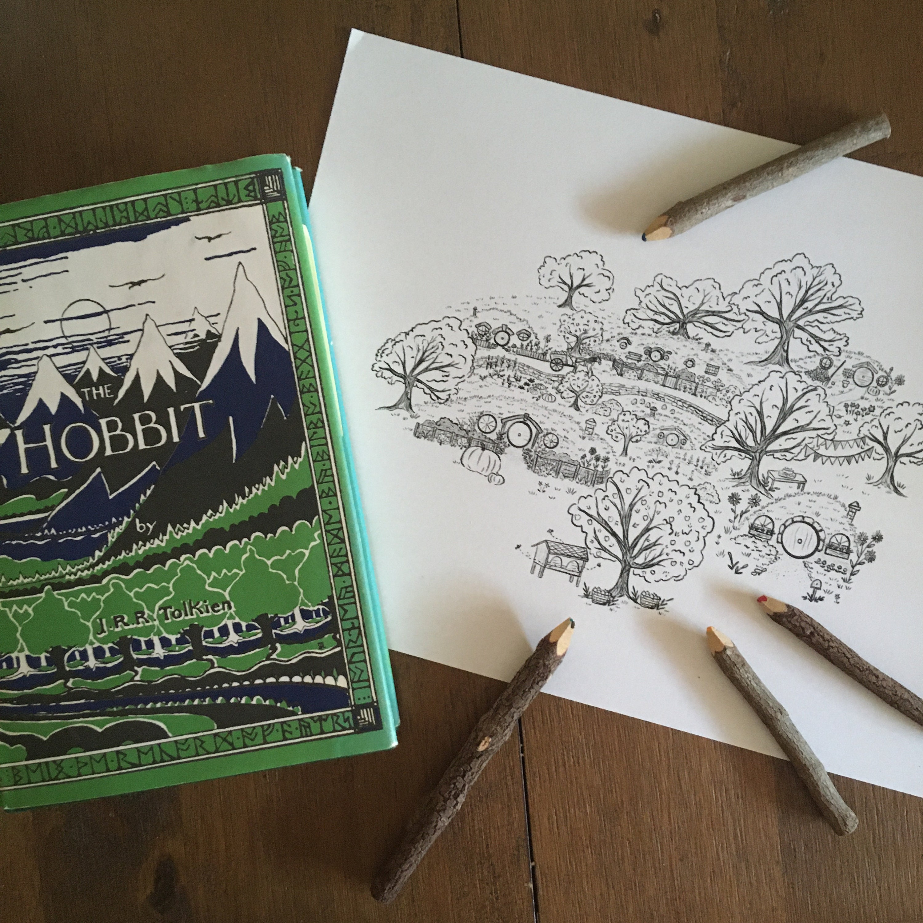Hobbit Day Coloring Page Inklings British Literary Art Hobbithole ...