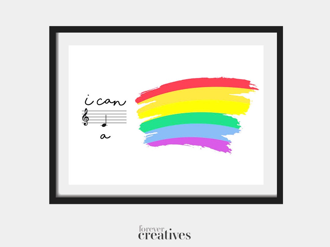I Can 'C' a Rainbow Music Notation Print - Etsy