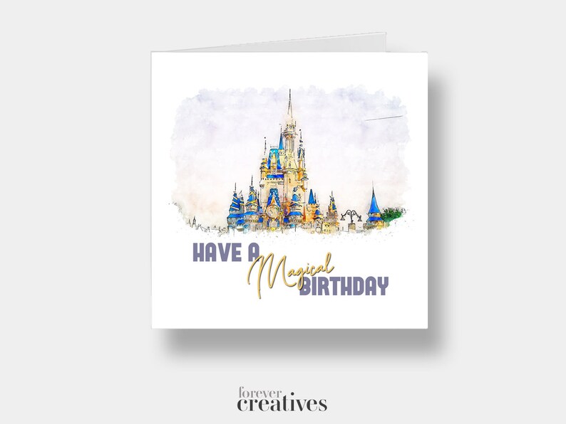 Birthday Card MAGIC KINGDOM Walt Disney World - Etsy
