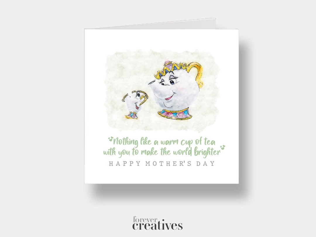 CARD Mrs. Potts Theme Birthday & Mother's Day - Etsy