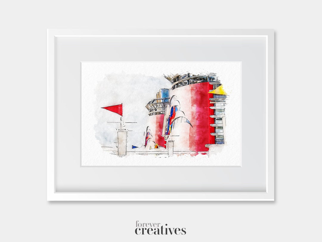 Disney Cruise Line Funnels Art Print | Disney Cruise Line Design - Etsy