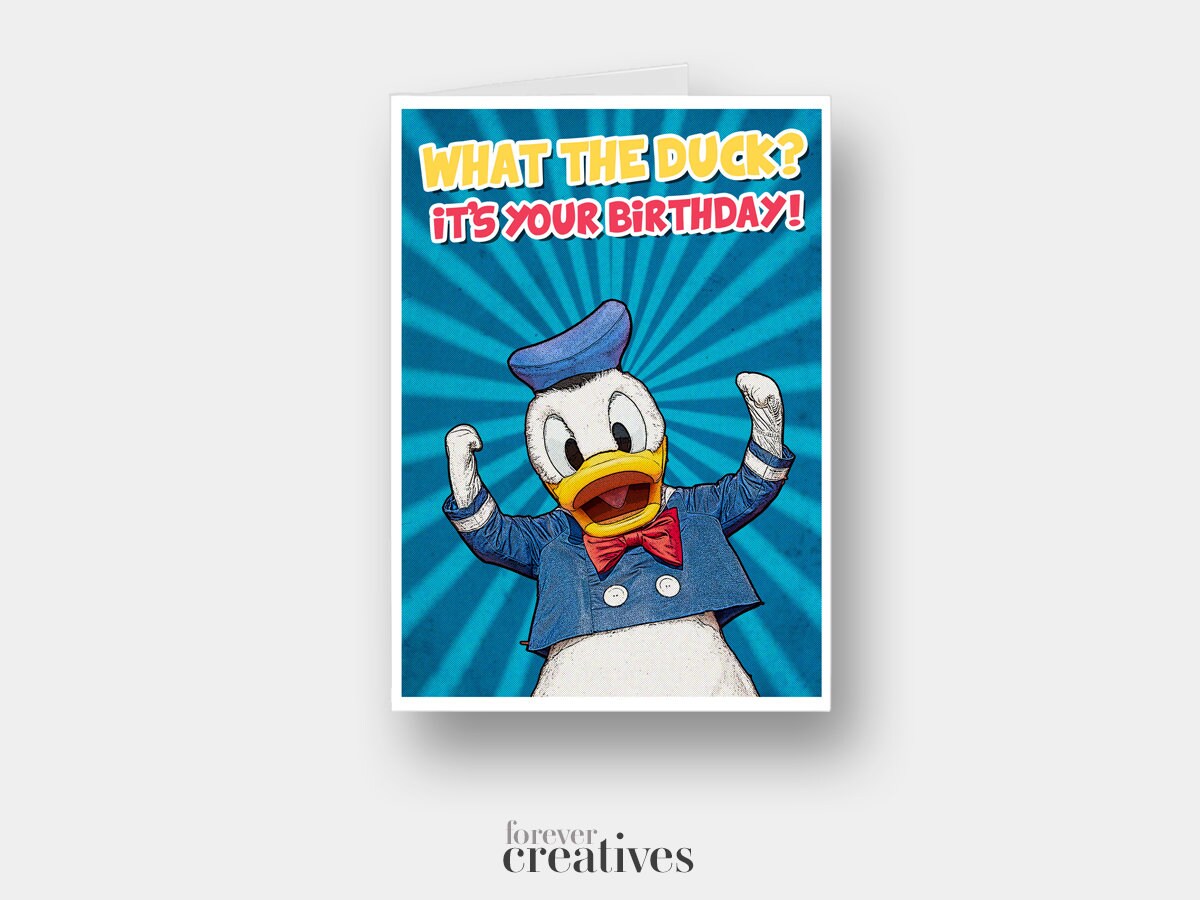 CARD Donald Duck Birthday Comic Theme - Etsy