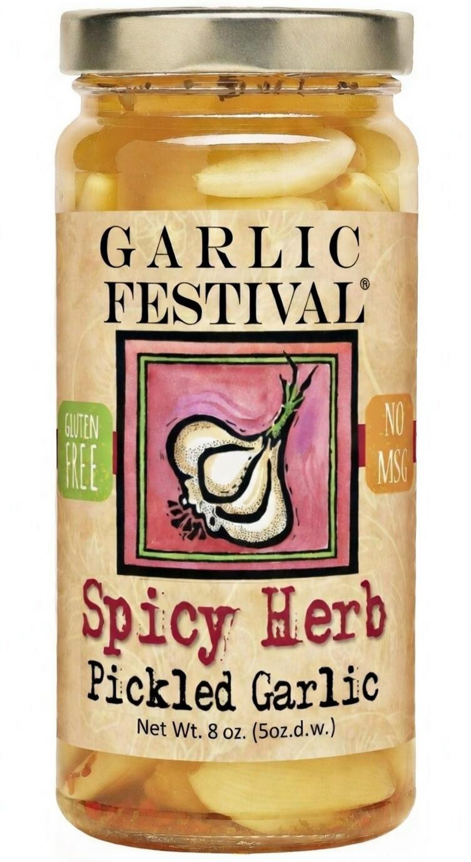 Garlic Festival Foods Spicy Herb Pickled Garlic Net Wt. 8oz. - Etsy