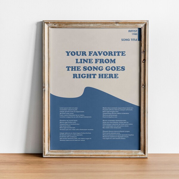 Lyric Poster - Etsy UK