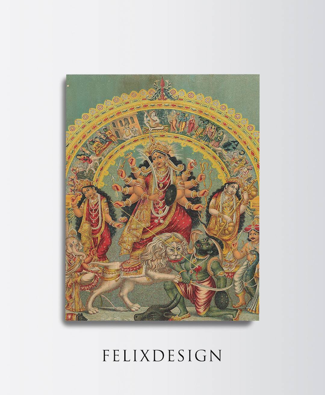 Shri Shri Durga With Mahisha Trisula Lakshmi Saraswati (1890 ...