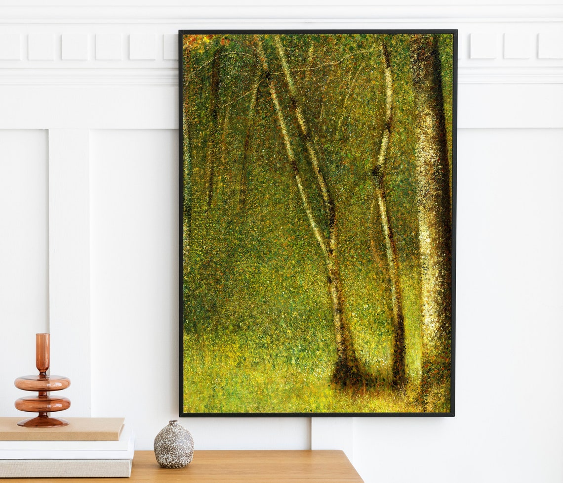 Georges Seurat - the Forest at Pontaubert (1881) - Painting Poster ...