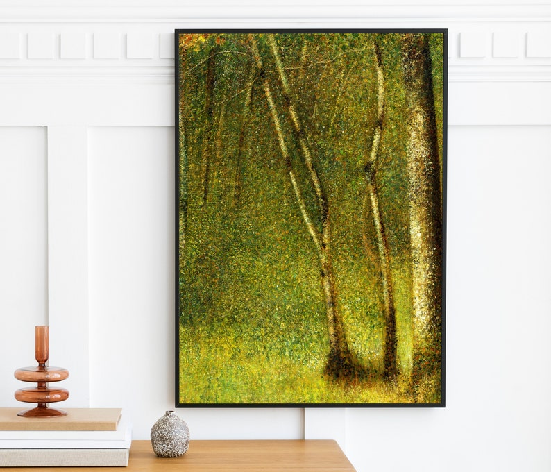 Georges Seurat the Forest at Pontaubert 1881 Painting - Etsy