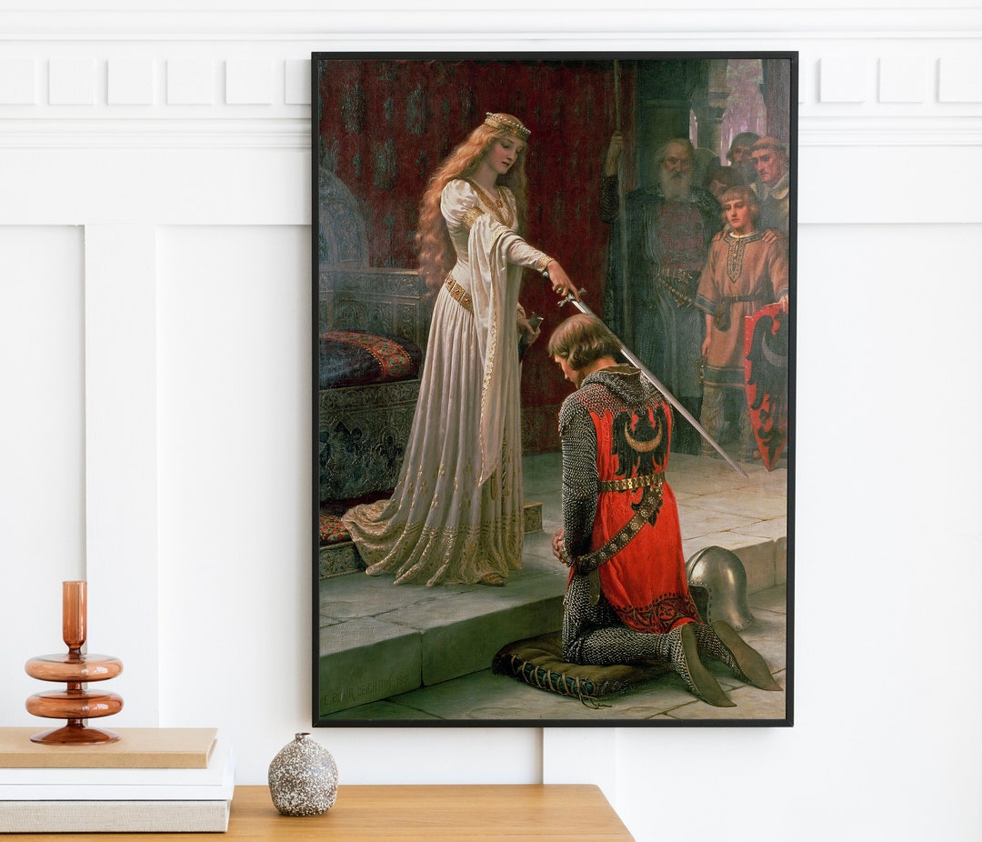 Edmund Blair Leighton - Accolade - Knight Woman Vintage Wall Art ...