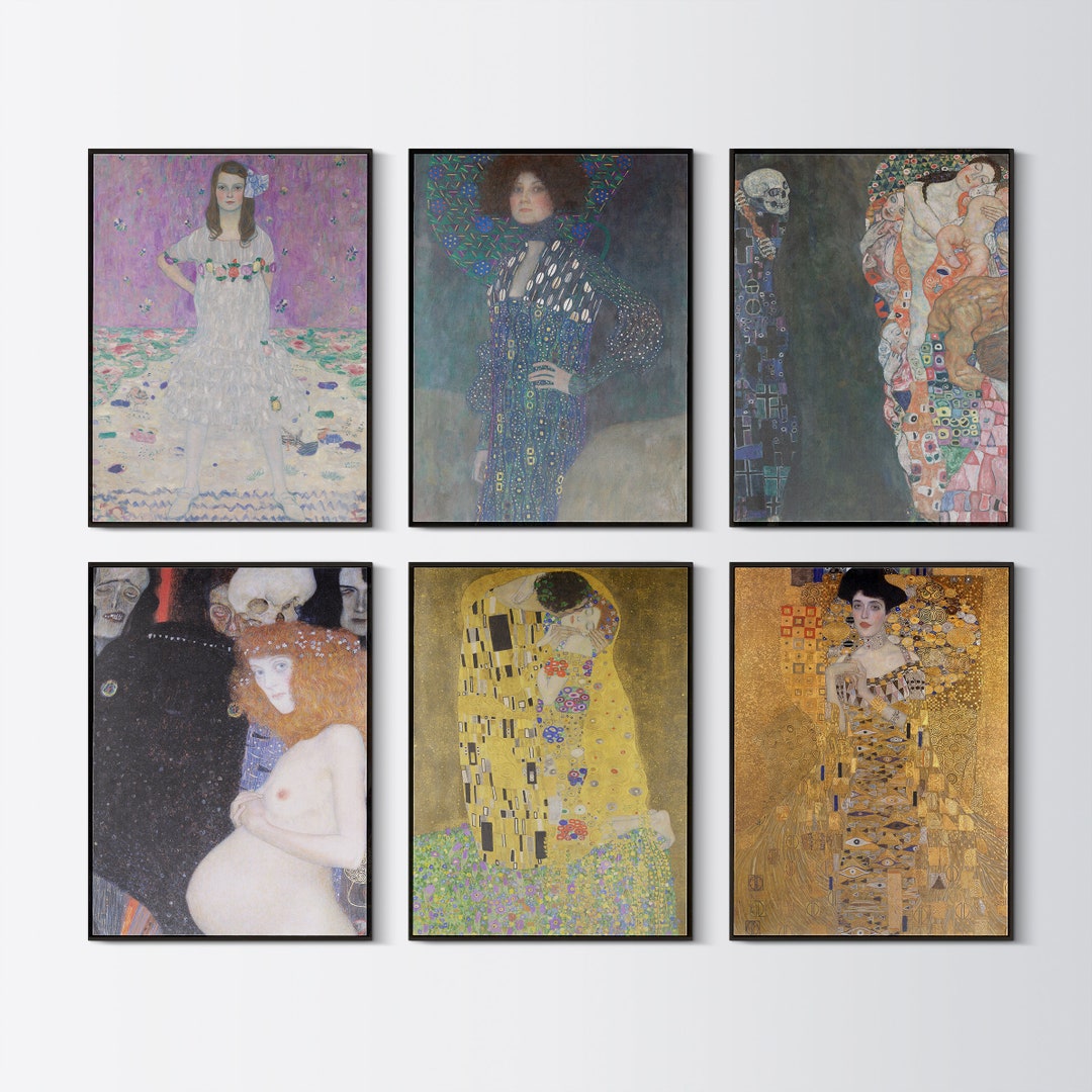 Gustav Klimt, Set of 6 Prints, Printable Wall Art, Instant Download ...