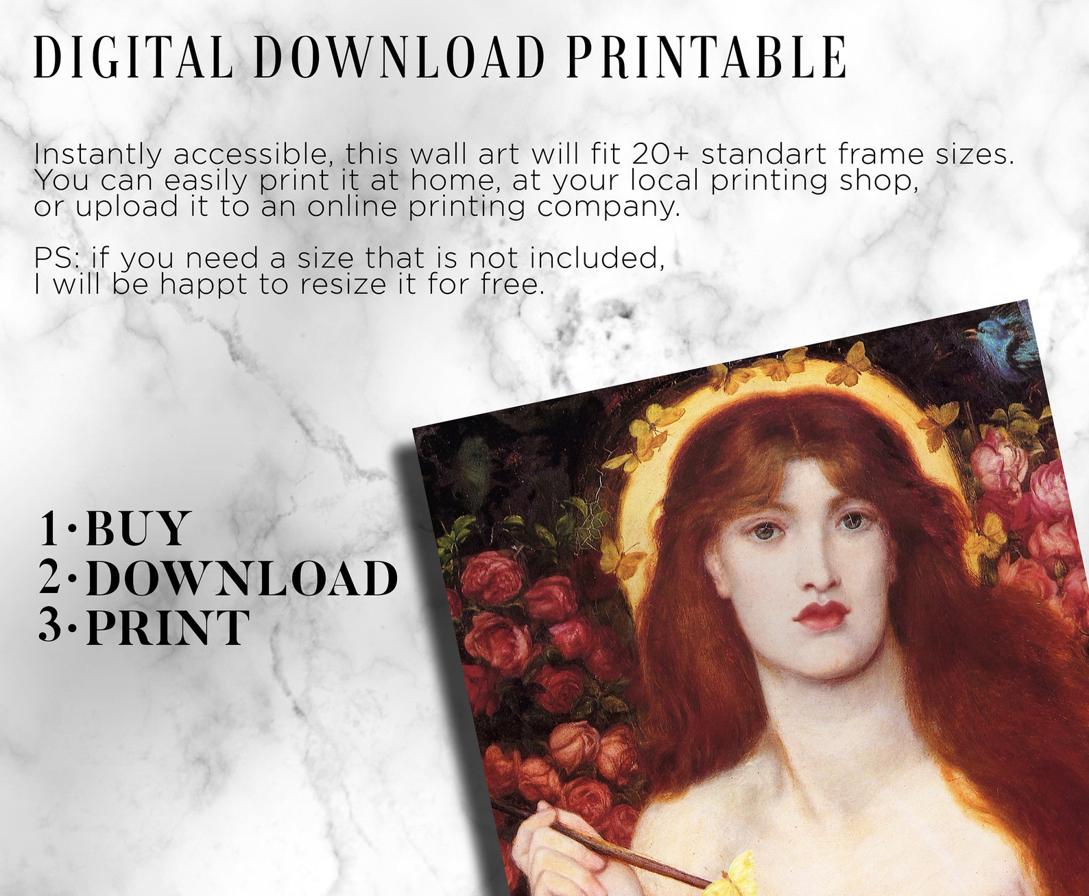 Dante Gabriel Rossetti - Venus Verticordia (1868) - Vintage Wall Art ...