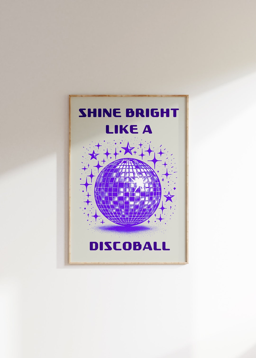 Disco Ball Poster | Party Vibes Print | Dance Wall Art | Retro Disco ...