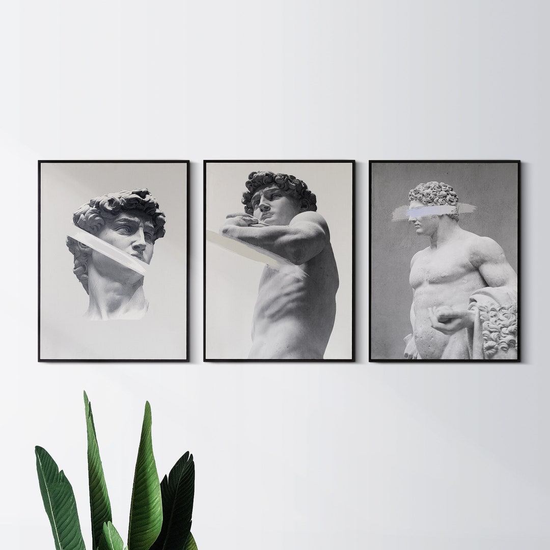 Set of 3, David Statue Print, Rome Statue, Print David, Marble ...