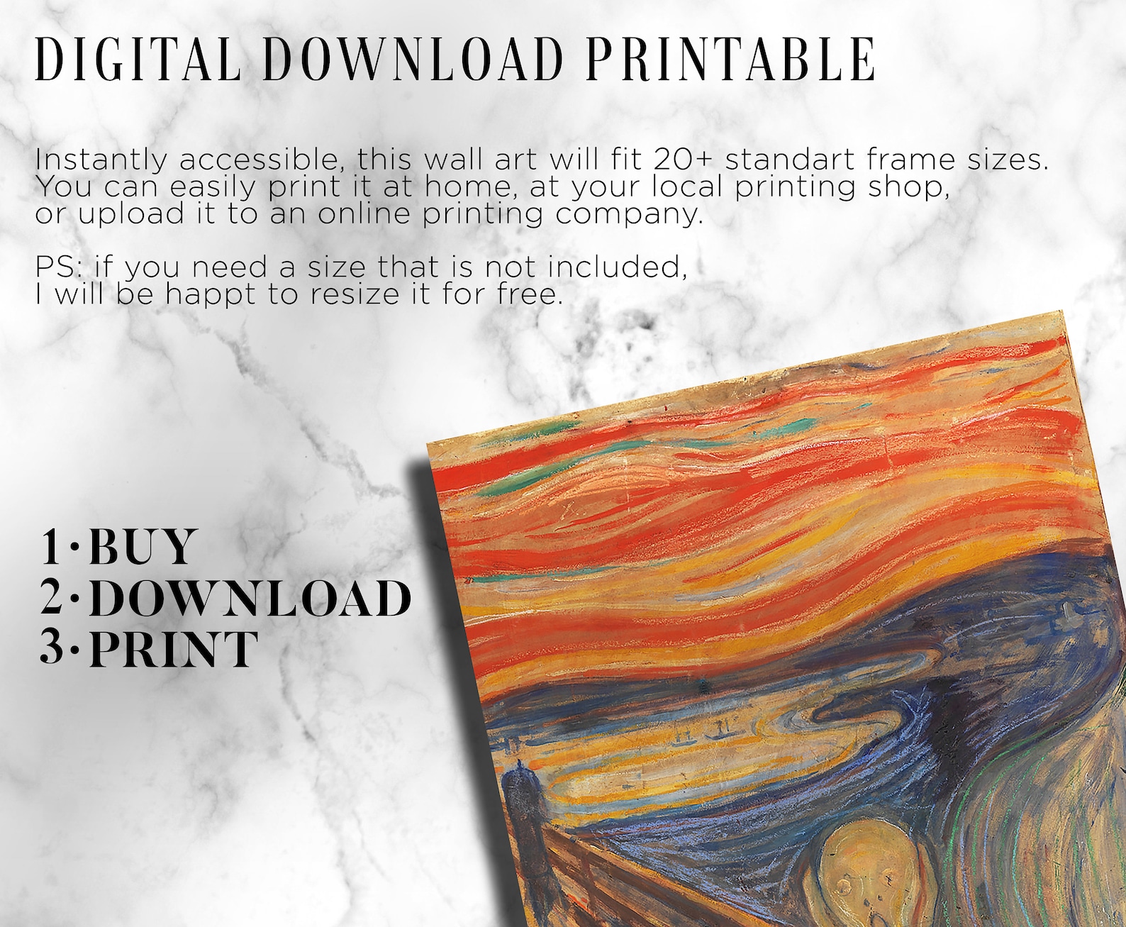 Edvard Munch the Scream 1893 Painting Poster Print | Etsy