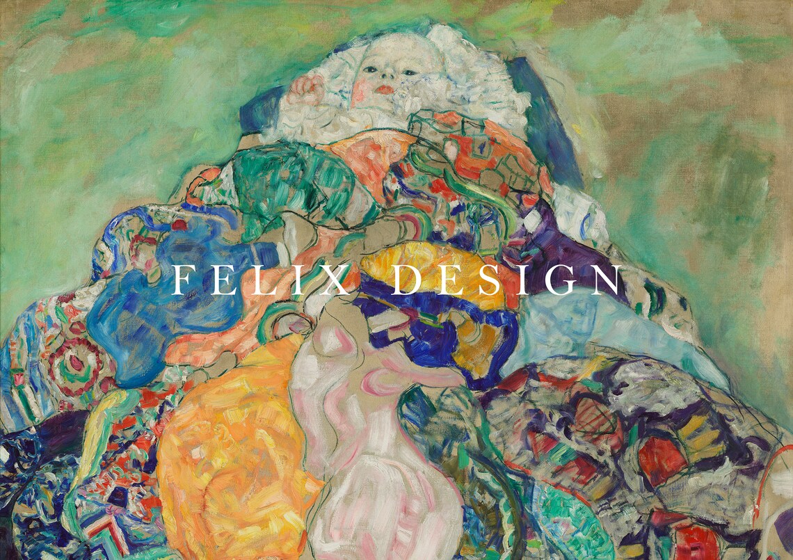 Gustav Klimt - Baby (cradle) (1917) - Wall Art Infant Child Cot Nurser ...