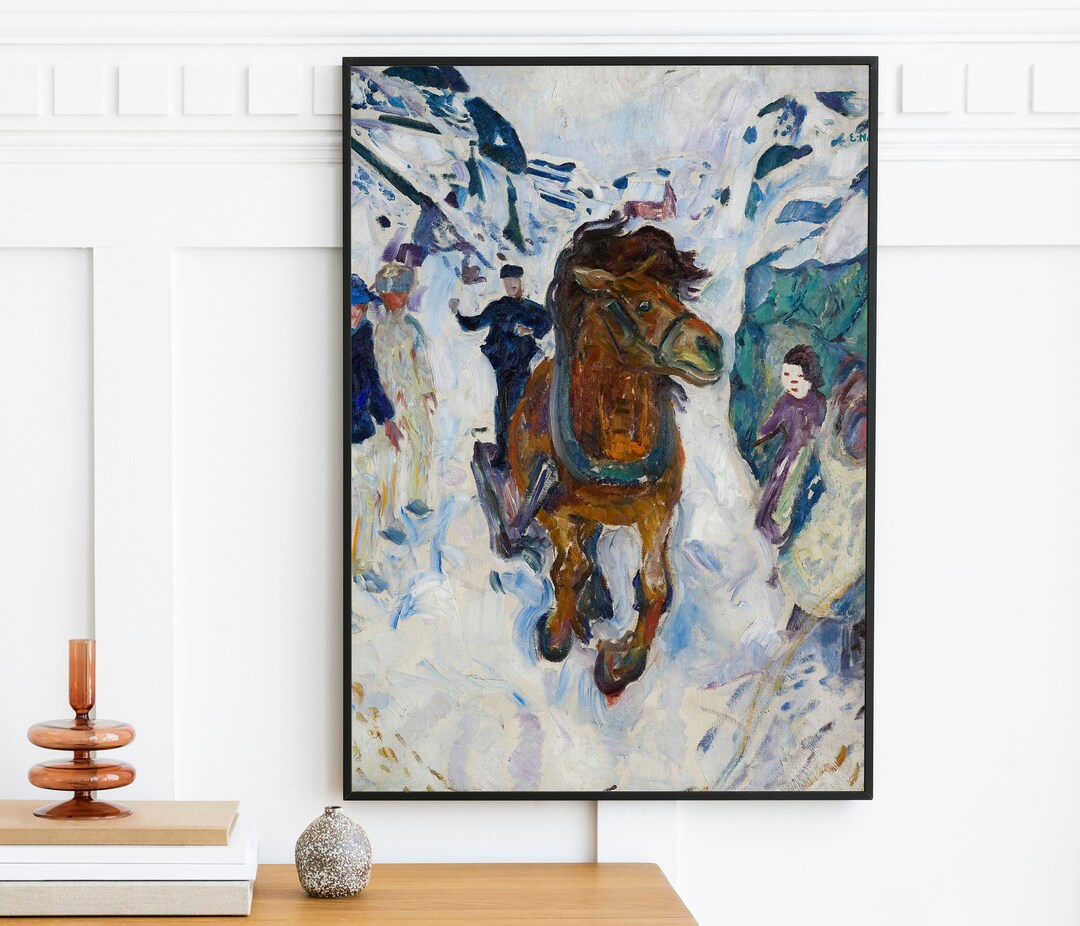 Edvard Munch - Galloping Horse (1910) | Vintage Antique Famous Painting ...